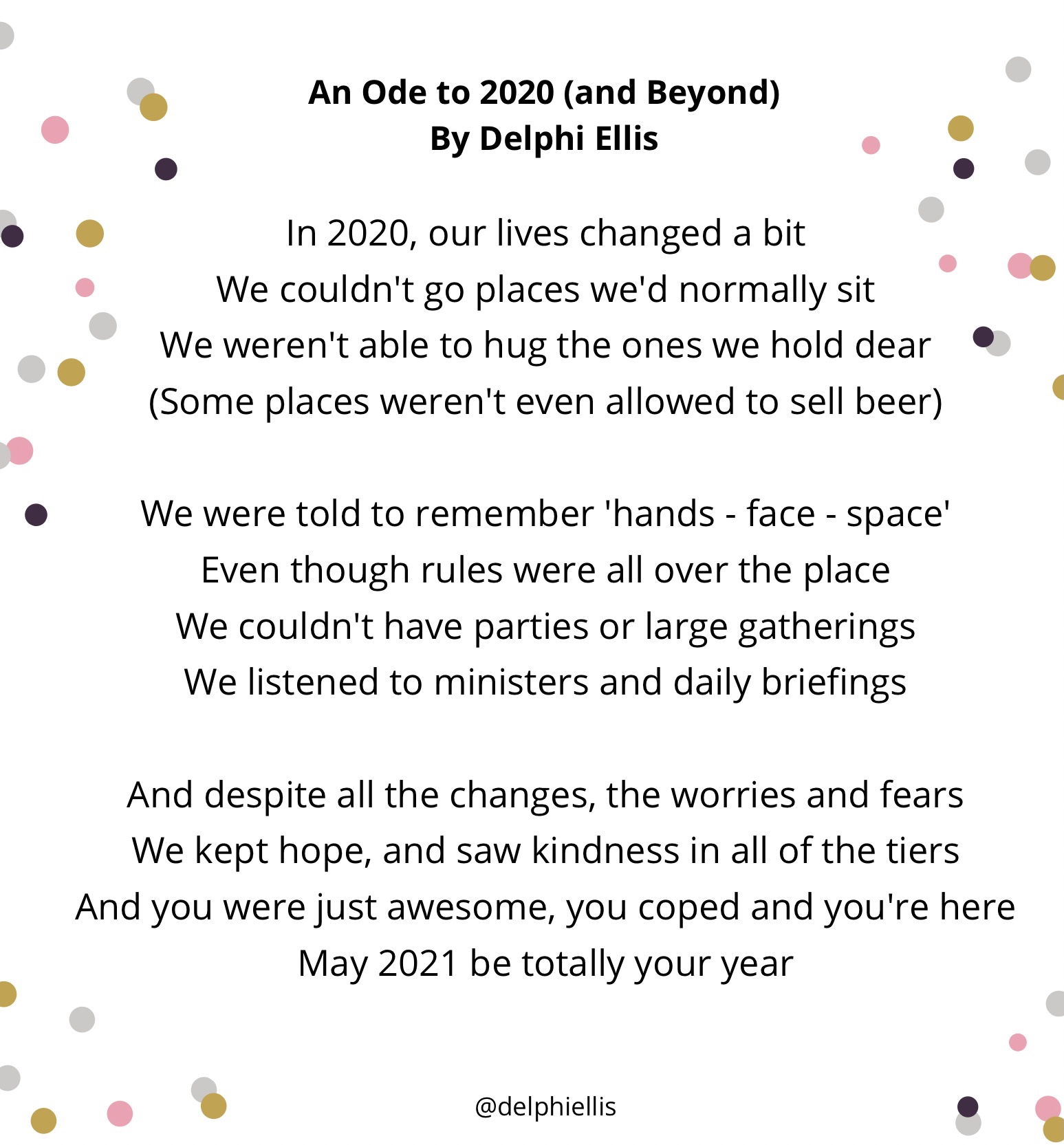 Ode to 2020 (and Beyond) – Helping You Sparkle™